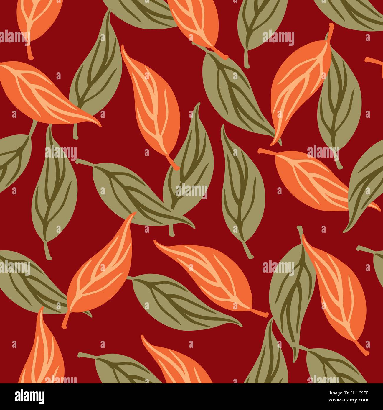 Decorative seamless pattern with green pale and red light colored ...