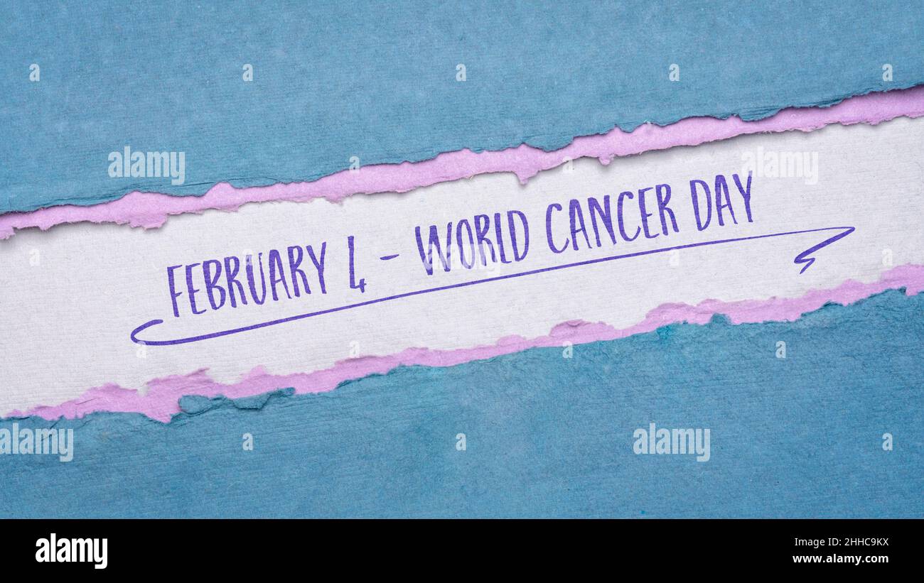 World Cancer Day, February 4 - handwriting and wooden block calendar ...