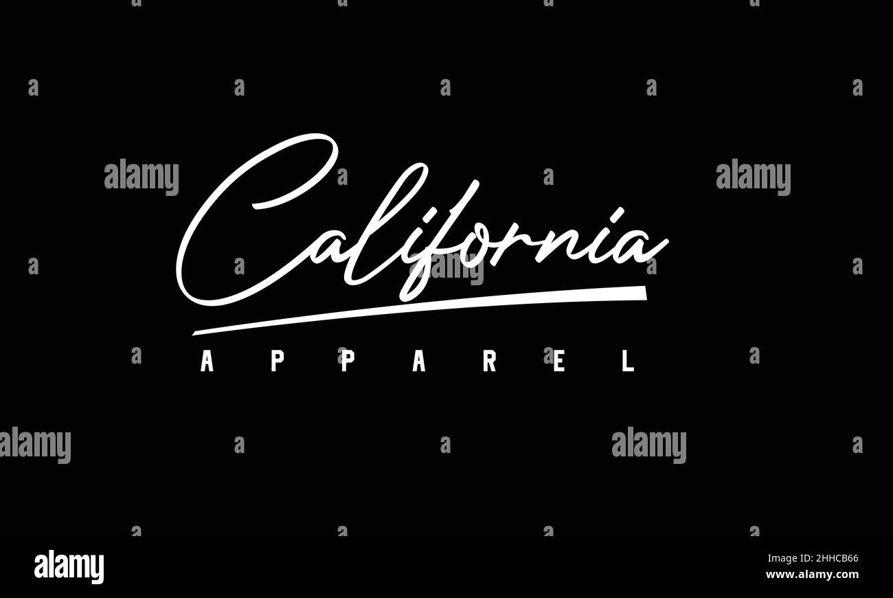 California slogan urban t-shirt monogram text vector template Stock ...