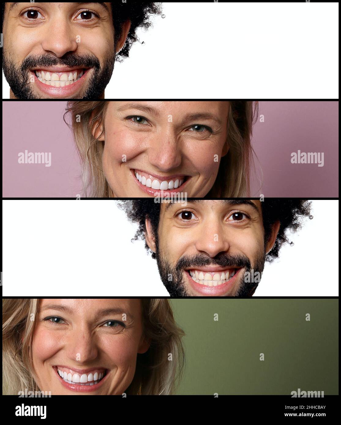 Beautiful happy people in front of a background Stock Photo - Alamy