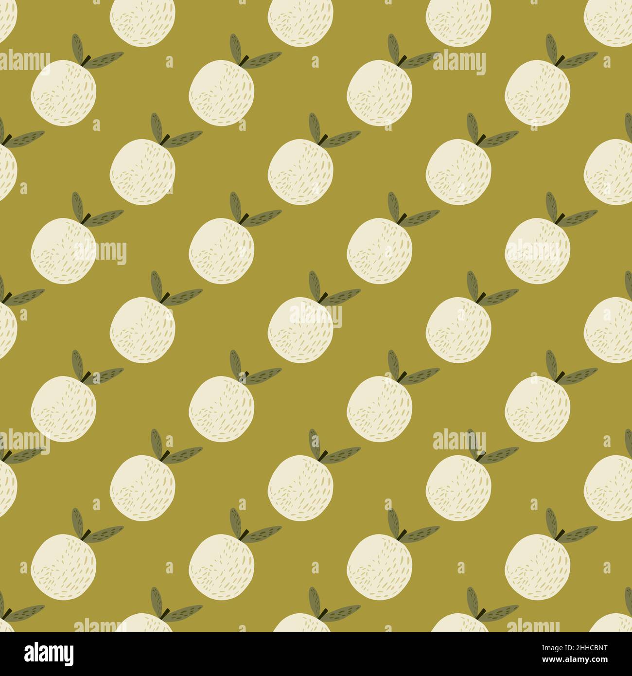 Decorative seamless pattern with light mandarin silhouettes print ...