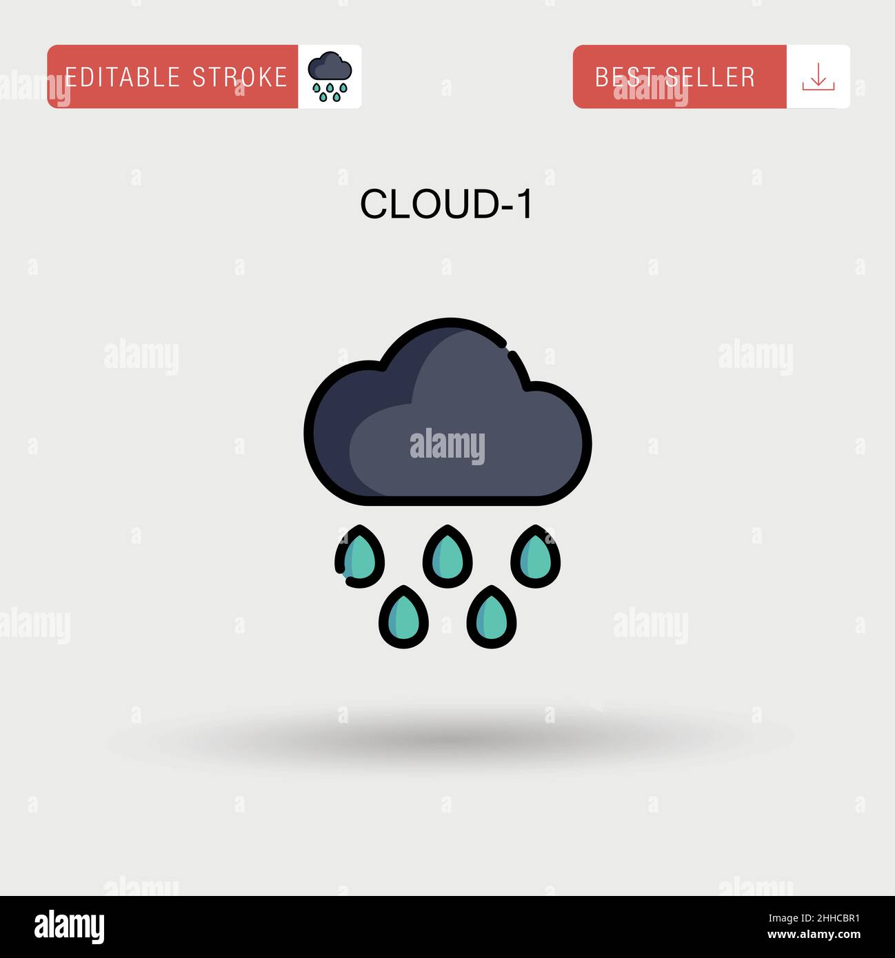 Cloud-1 Simple vector icon Stock Vector Image & Art - Alamy