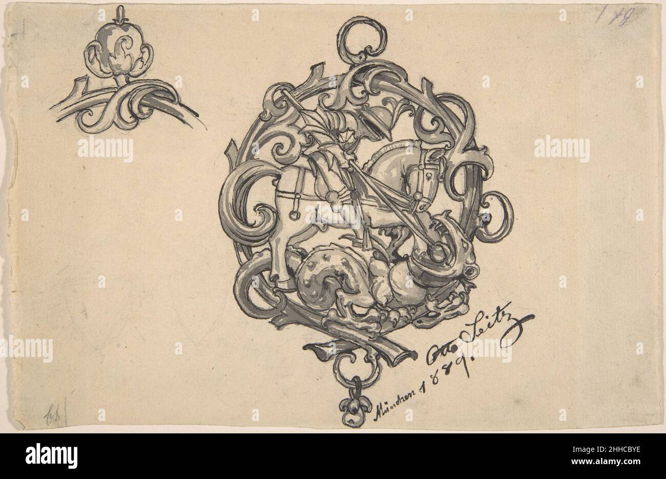 Design for a Pendant with St. George and the Dragon 1889 Otto Seitz ...