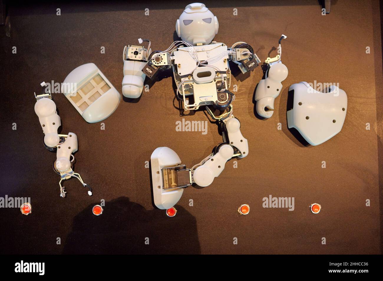 robot, autonomous programmable humanoid robot radio-controlled close-up ...