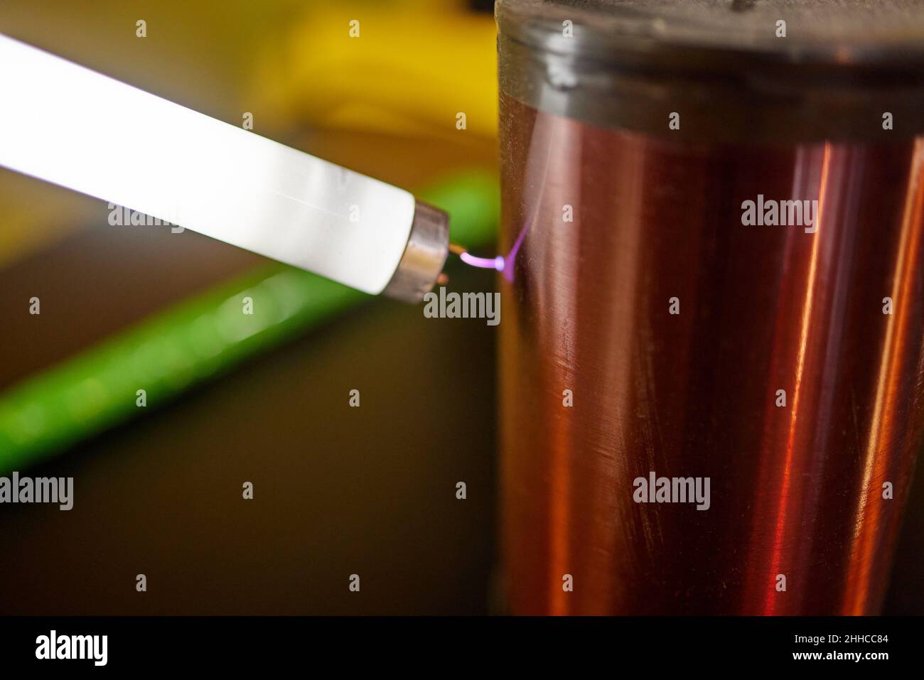 Lightning generator. Tesla coil. best at smaller sizes Stock Photo - Alamy