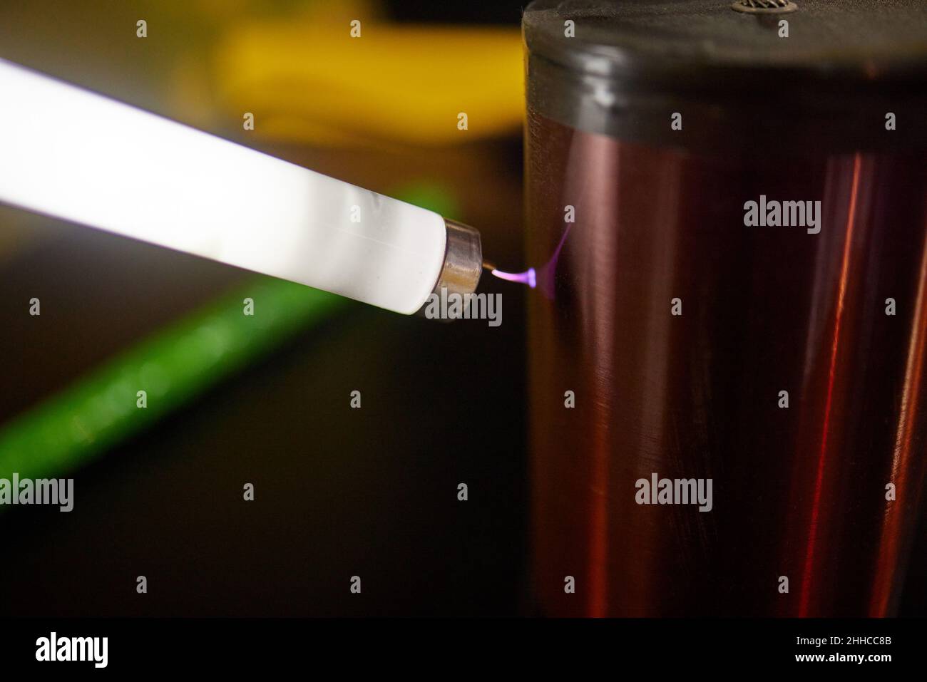 Lightning generator. Tesla coil. best at smaller sizes Stock Photo - Alamy