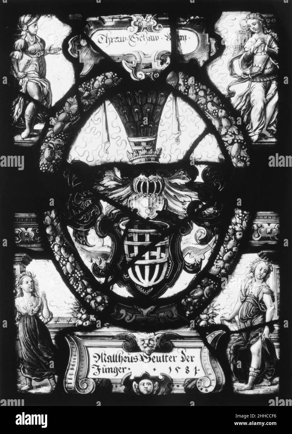 Arms of Matthias Seutter the Younger 1584 Swiss The arms encircled with ...