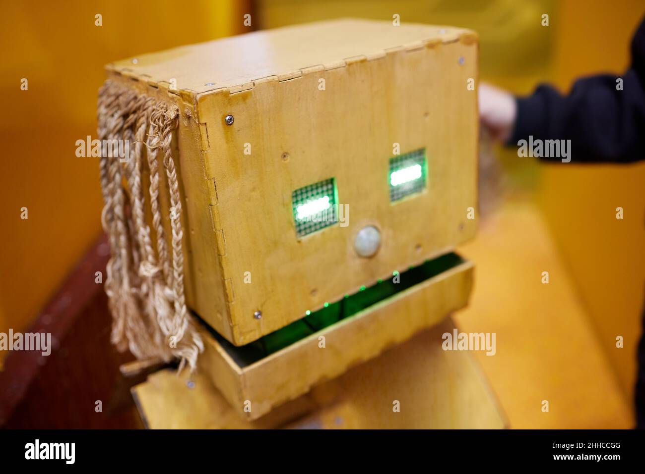 robot, autonomous programmable humanoid robot radio-controlled close-up ...