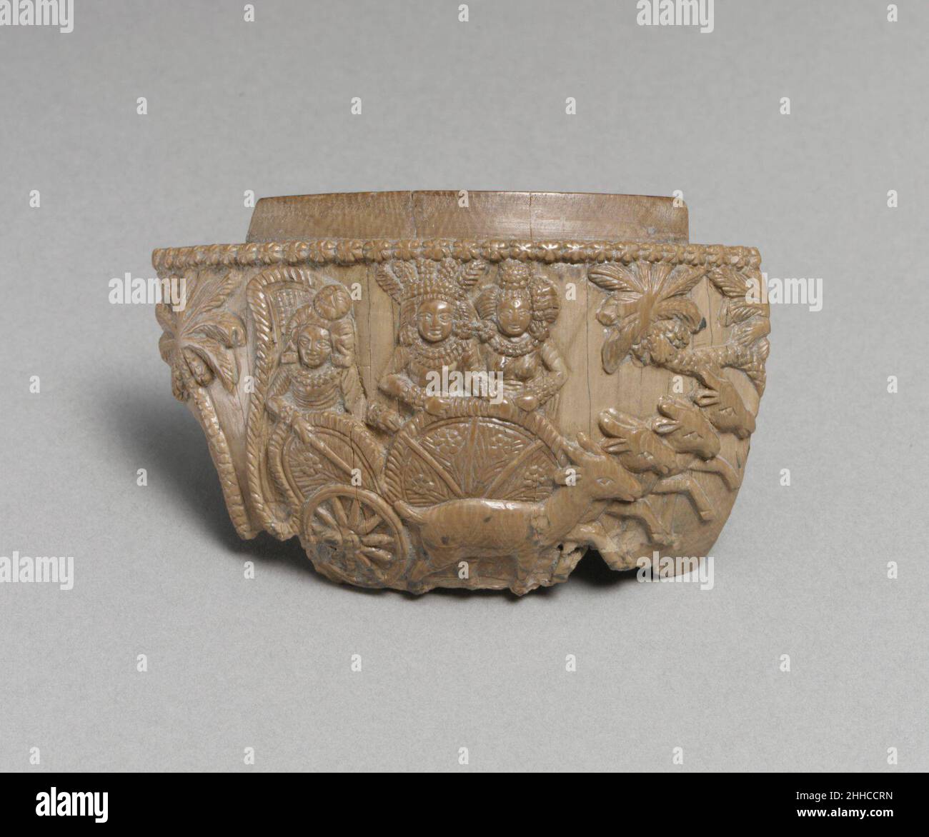 The Moon God Chandra(?) in His Chariot with Wife and Attendant 2nd–1st ...