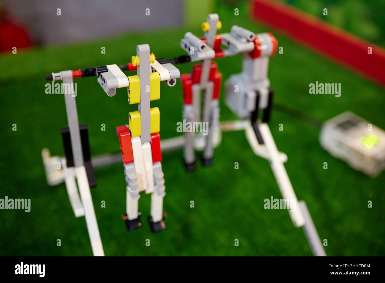 robot, autonomous programmable humanoid robot radio-controlled close-up ...