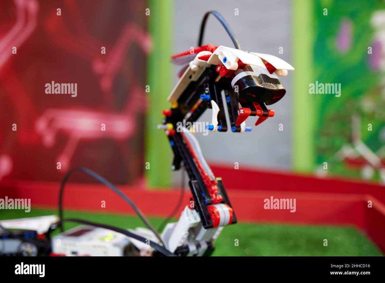 robot, autonomous programmable humanoid robot radio-controlled close-up ...