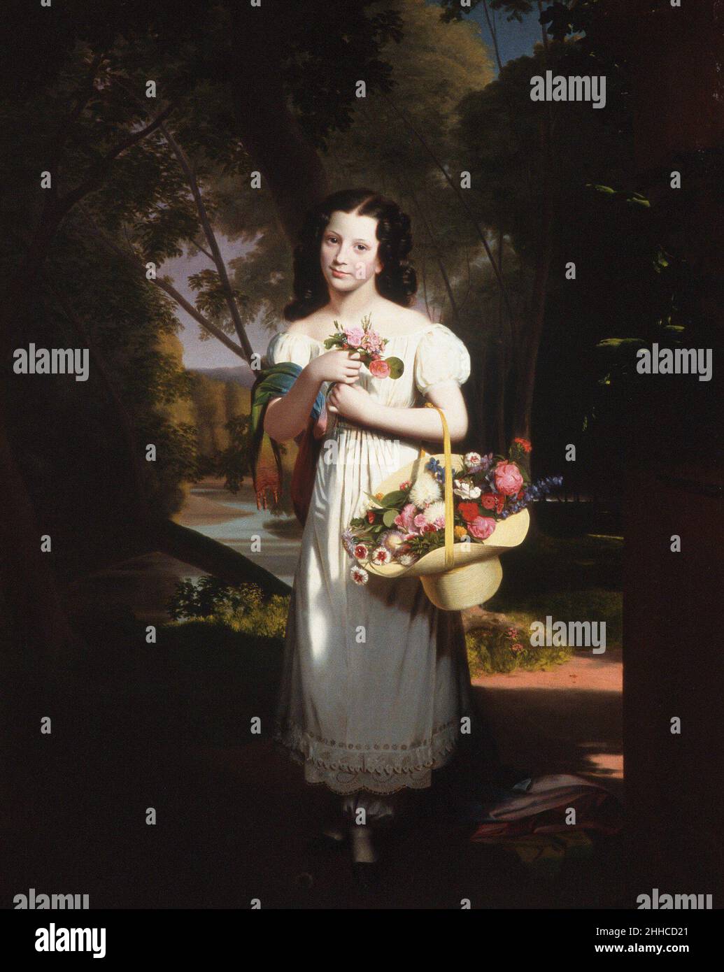 Little Girl with Flowers (Amelia Palmer) ca. 1830 Charles Cromwell ...