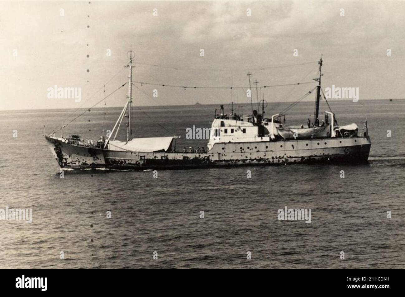 Soviet AGI ship seen from aboard USS Camp, 1970 Stock Photo - Alamy