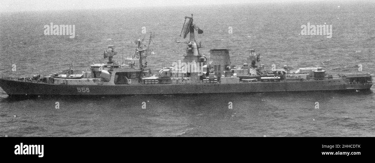 Soviet cruiser Petropavlovsk underway in the Pacific in 1980 Stock ...