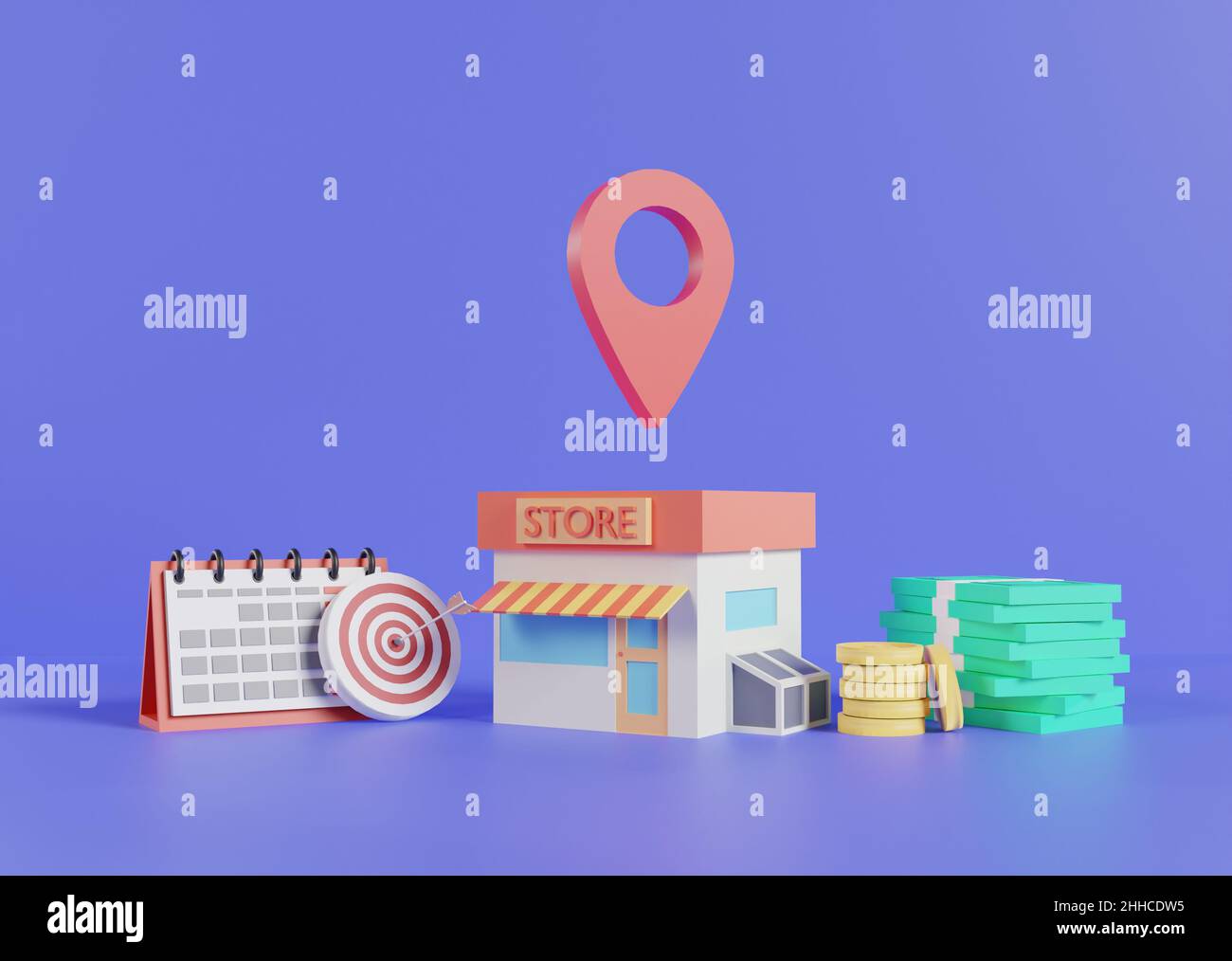 open new store location for local market marketing concept . 3d ...