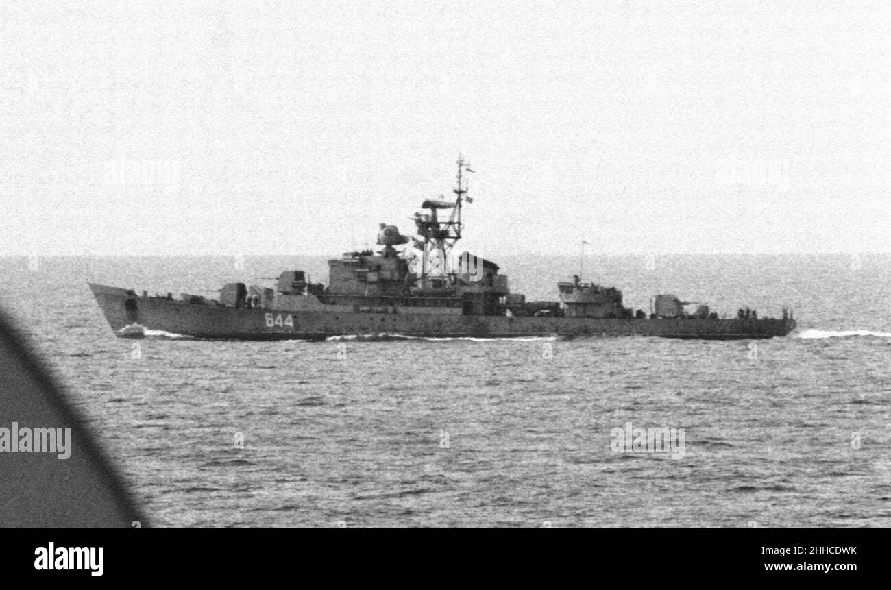 Soviet Riga-class frigate underway Stock Photo - Alamy