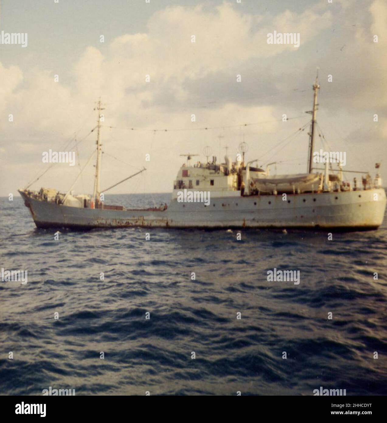 Soviet intelligence gathering trawler Gidrofon, a photo from aboard USS ...
