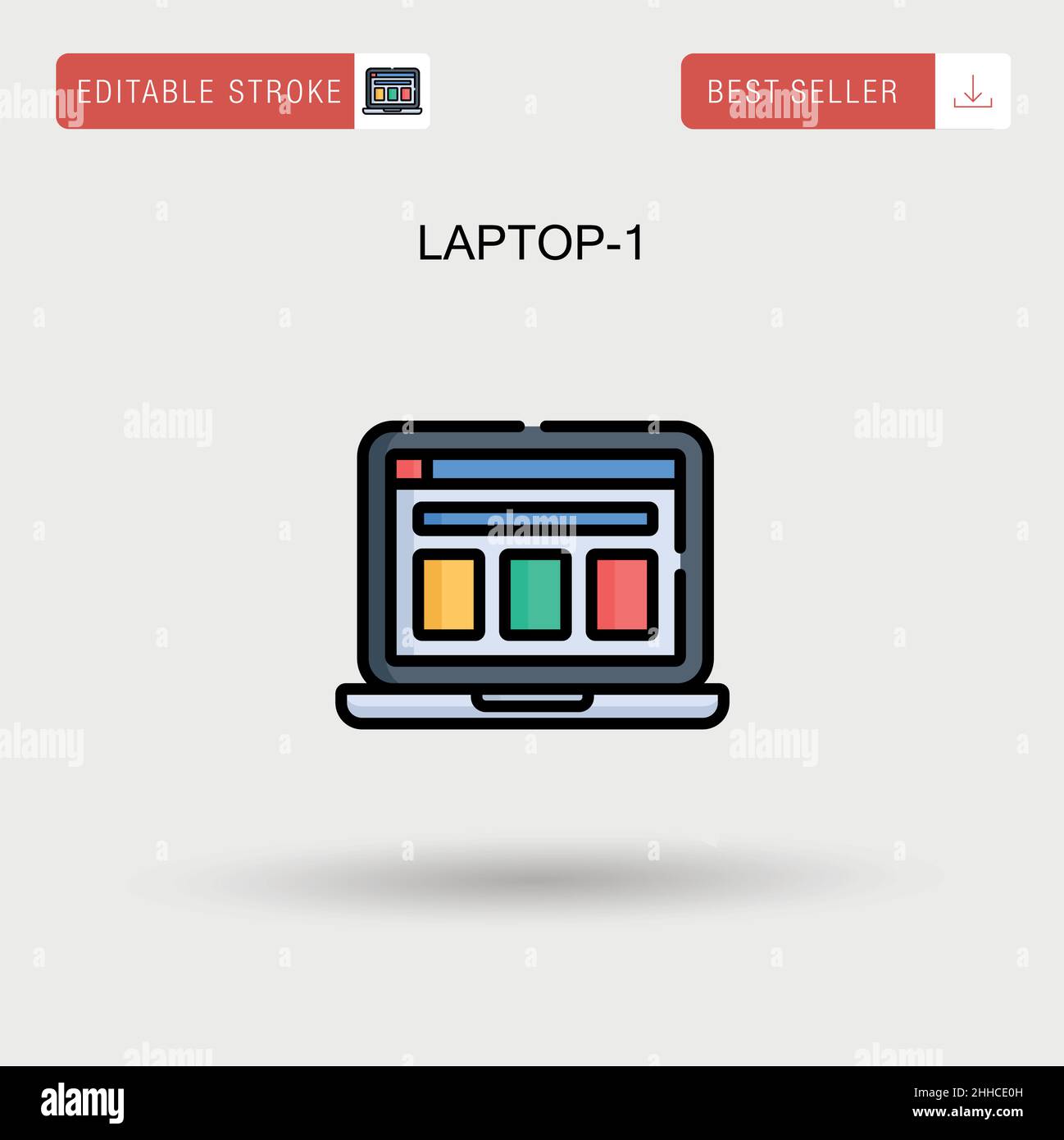 Isolated office laptop icon Stock Vector Images - Alamy