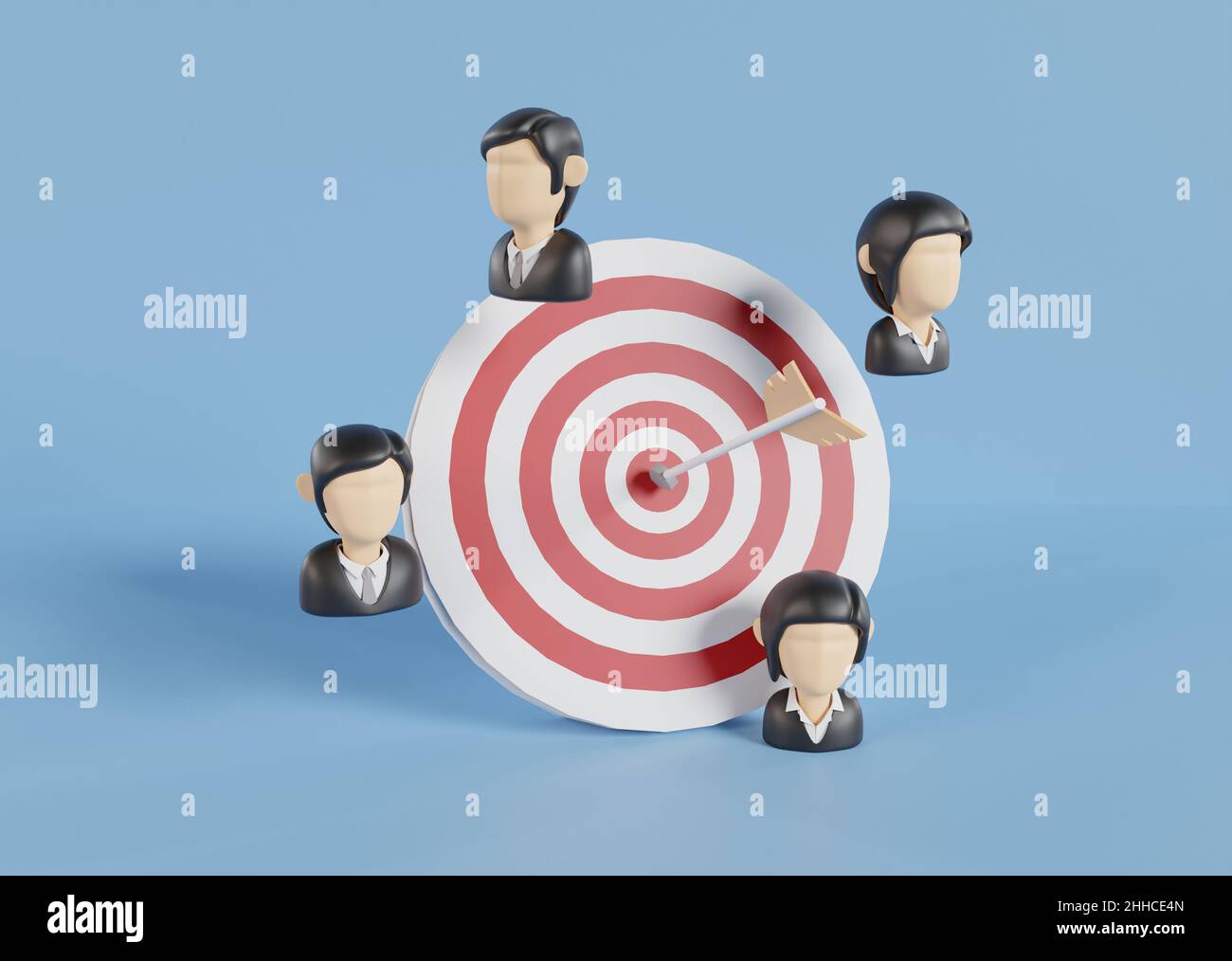 business target marketing people with goals dart concept . 3d ...