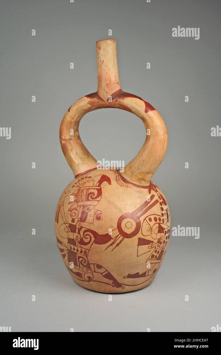 Bottle, Warriors 3rd–5th century Moche This ceramic vessel depicts four ...