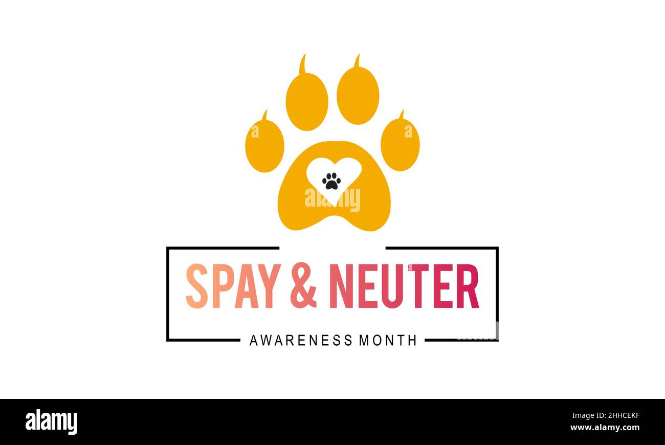 Spay and Neuter awareness month. Vector template for banner, card ...