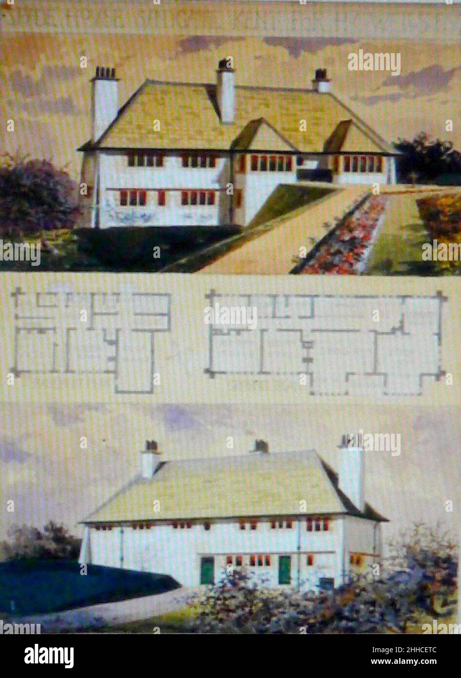 Spade House drawings (2 Stock Photo - Alamy