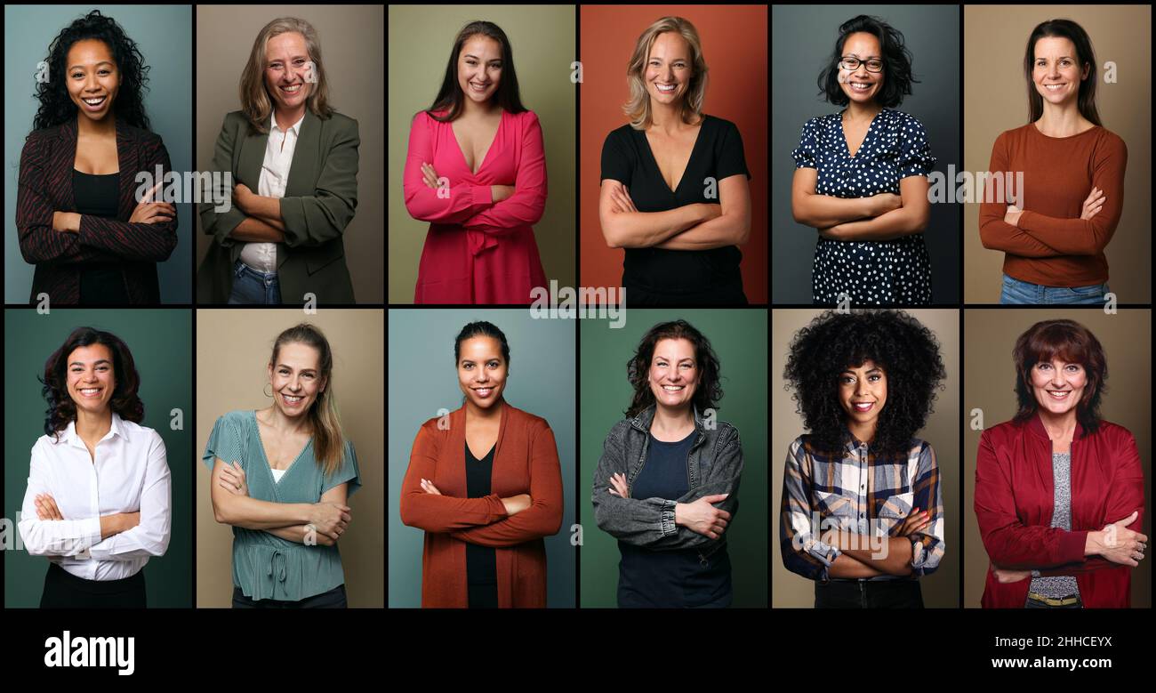 Group of people in a collage Stock Photo - Alamy