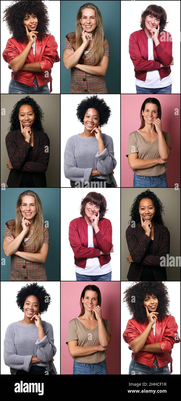 Group of people in a collage Stock Photo - Alamy