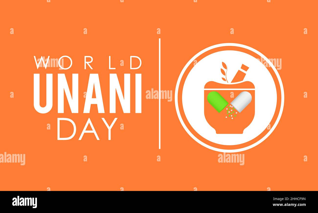 World Unani Day. Herbal concept vector template for banner, card ...