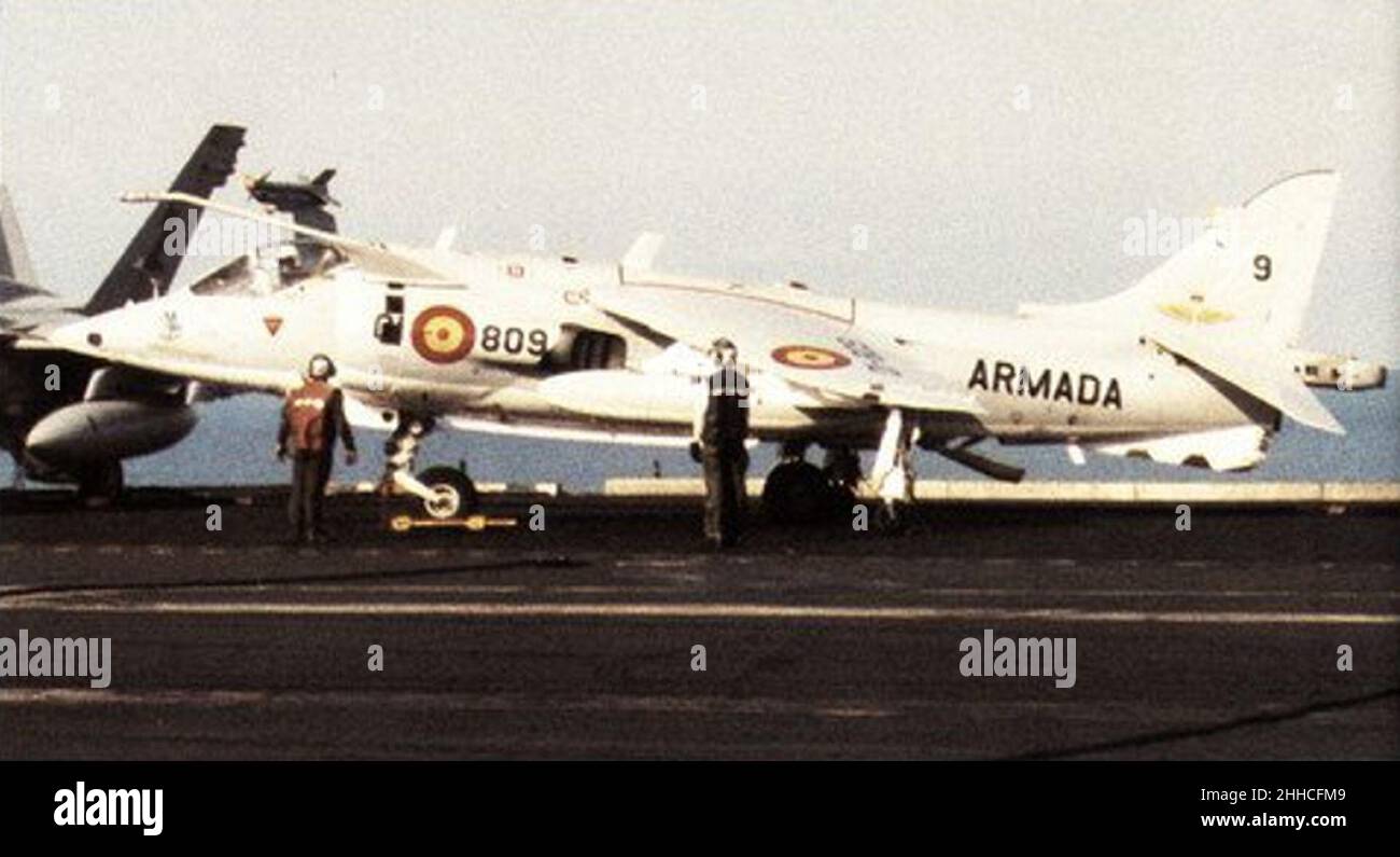 Spanish AV-8S Matador on USS America (CV-66) in January 1992 Stock ...