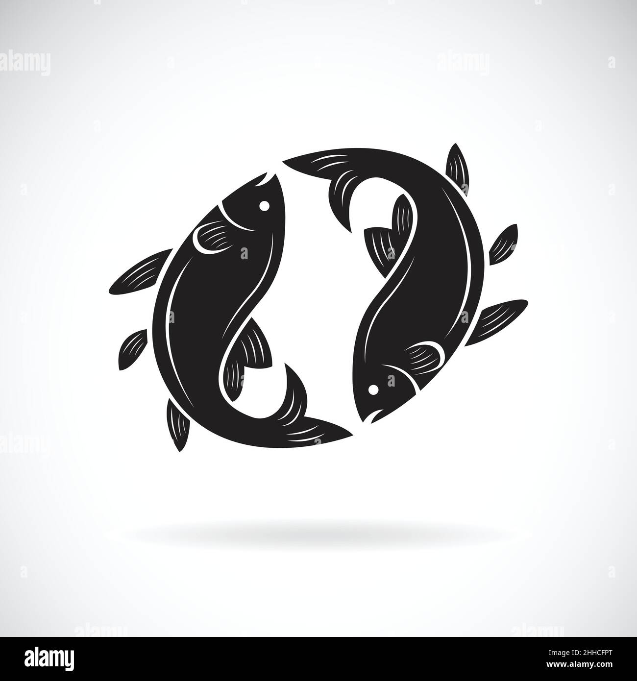 Vector of two fish design on white background. Aquatic animal. Fish ...