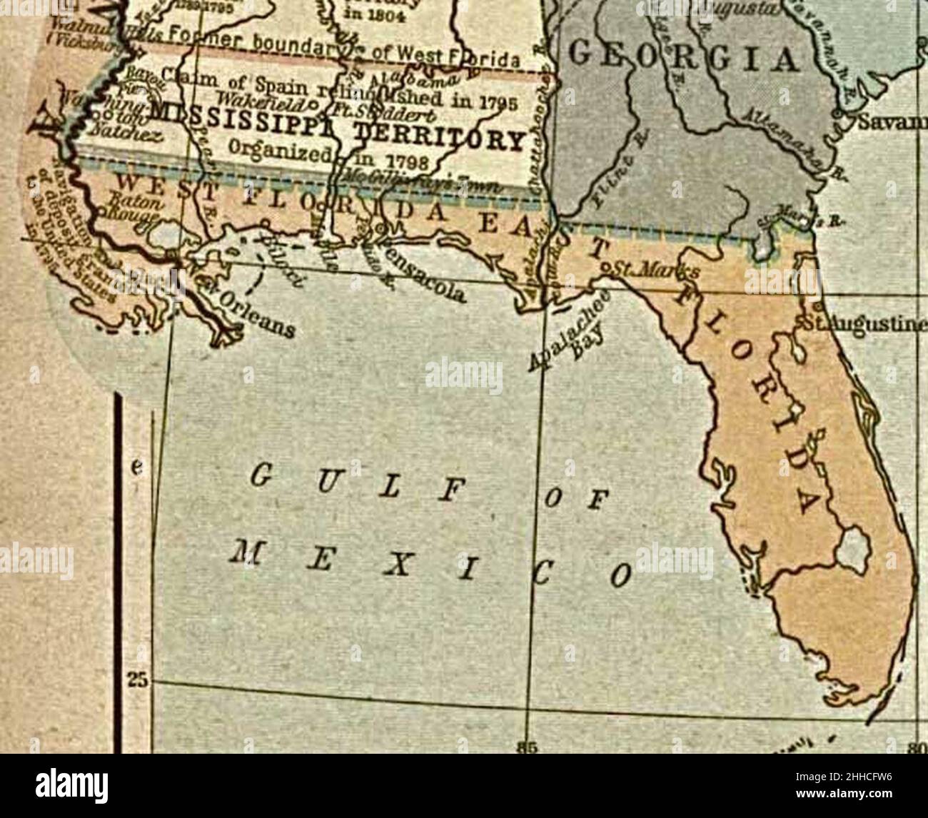 Spanish florida map hi-res stock photography and images - Alamy