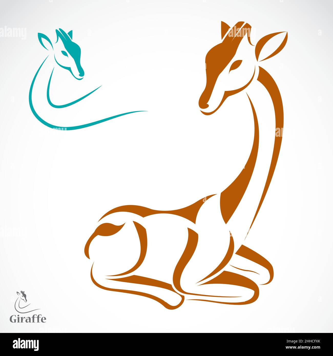 Vector of giraffe on white background. Easy editable layered vector ...