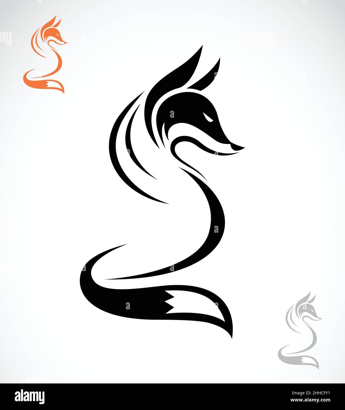 Vector of a fox design on white background. Easy editable layered ...