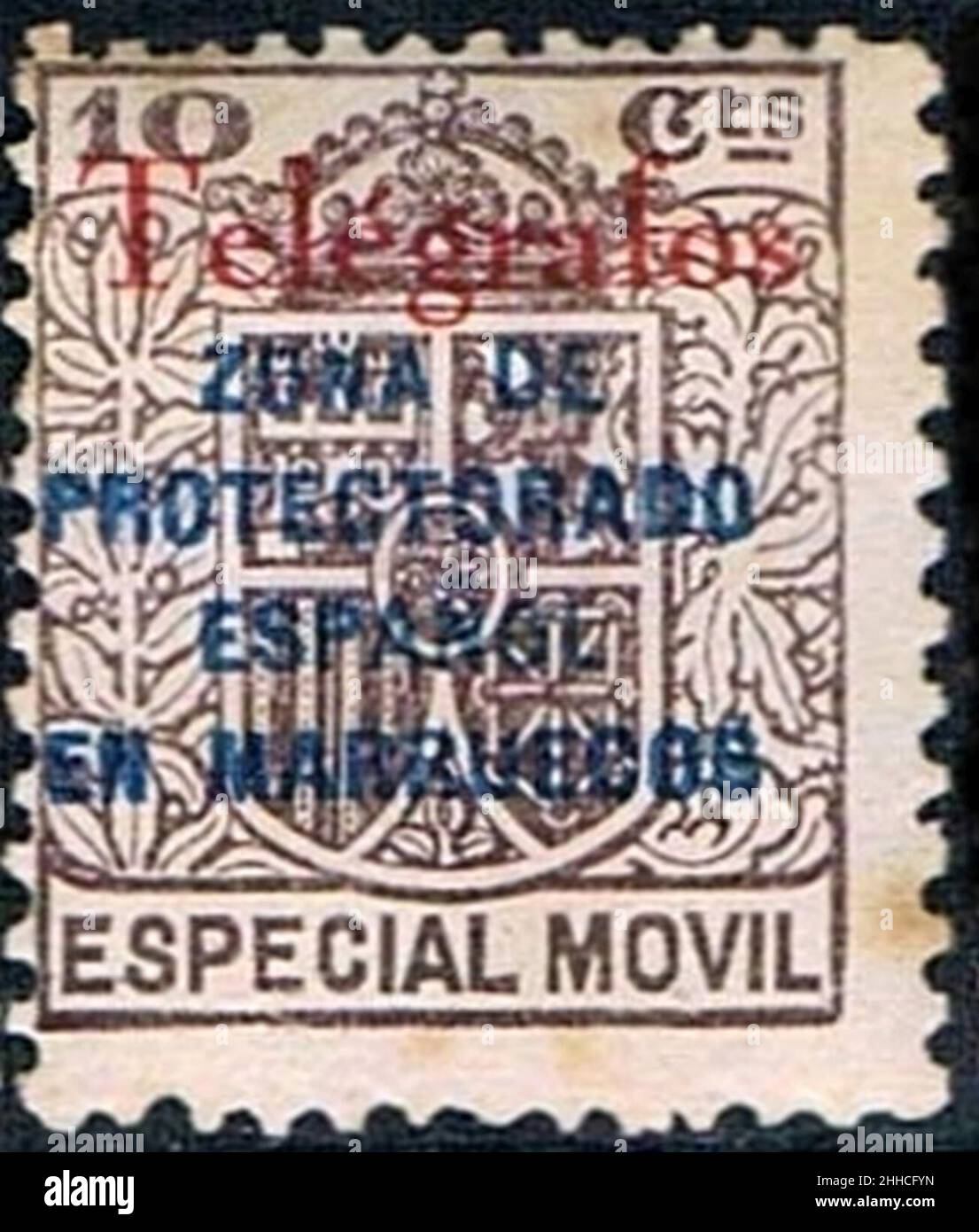 Spanish Morocco 10c telegraph stamp 1935 Stock Photo - Alamy
