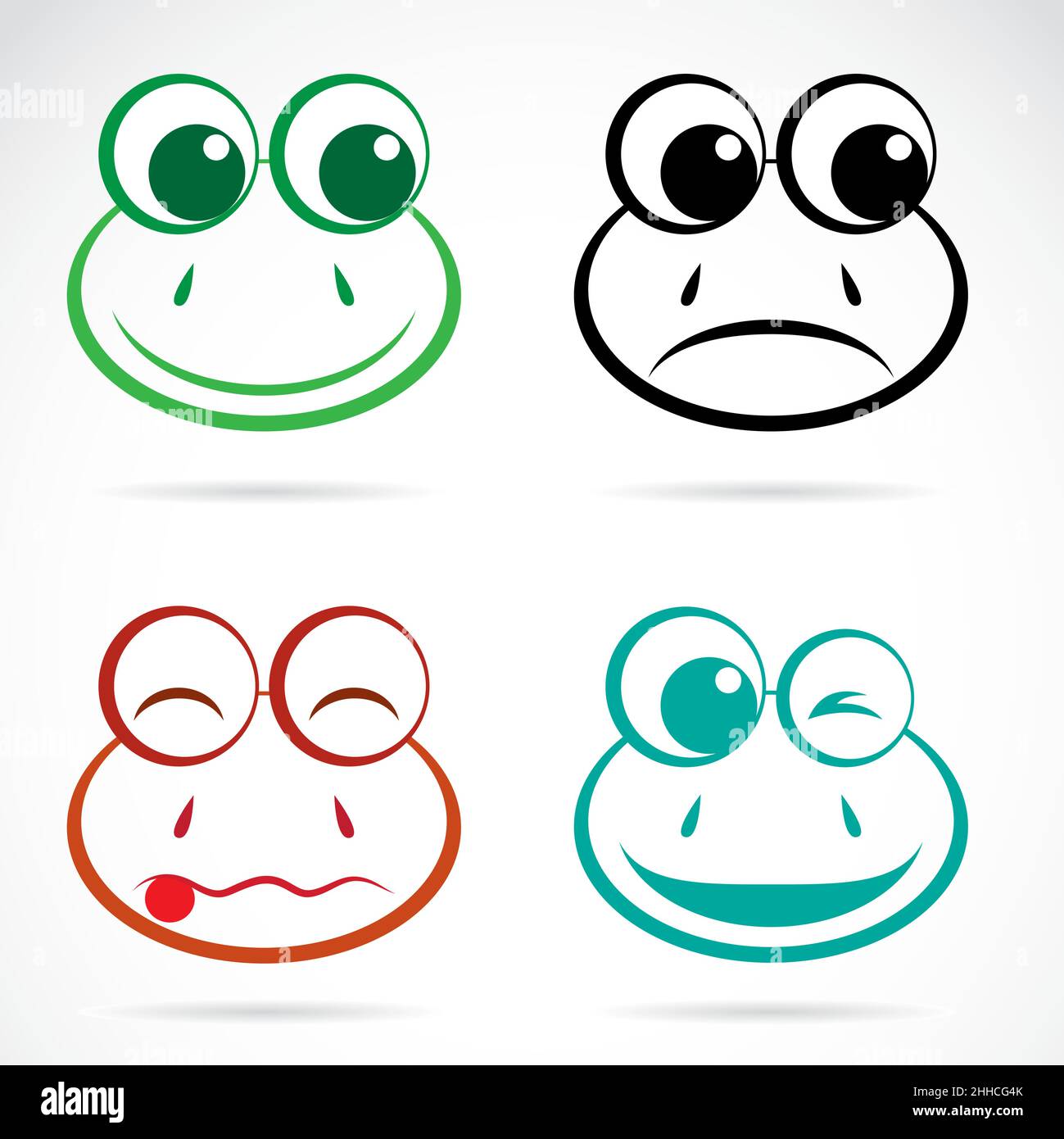 Vector of frog face on white background. Easy editable layered vector ...