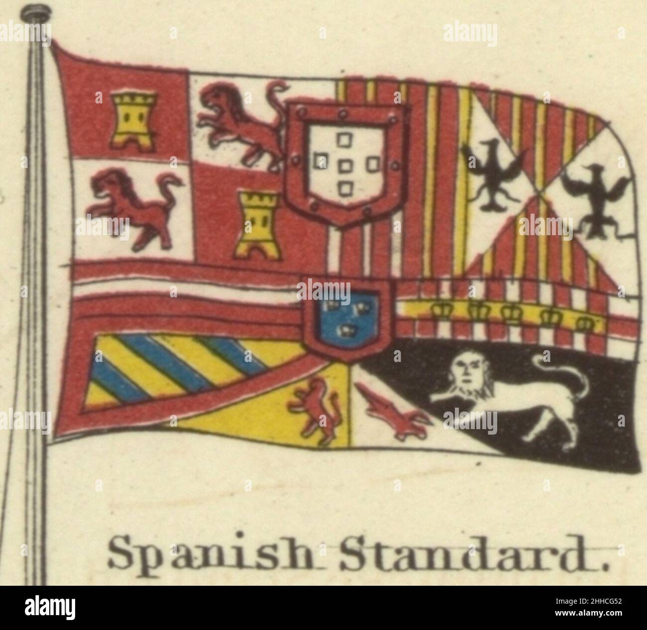 Spanish Standard. Johnson's new chart of national emblems, 1868 Stock ...