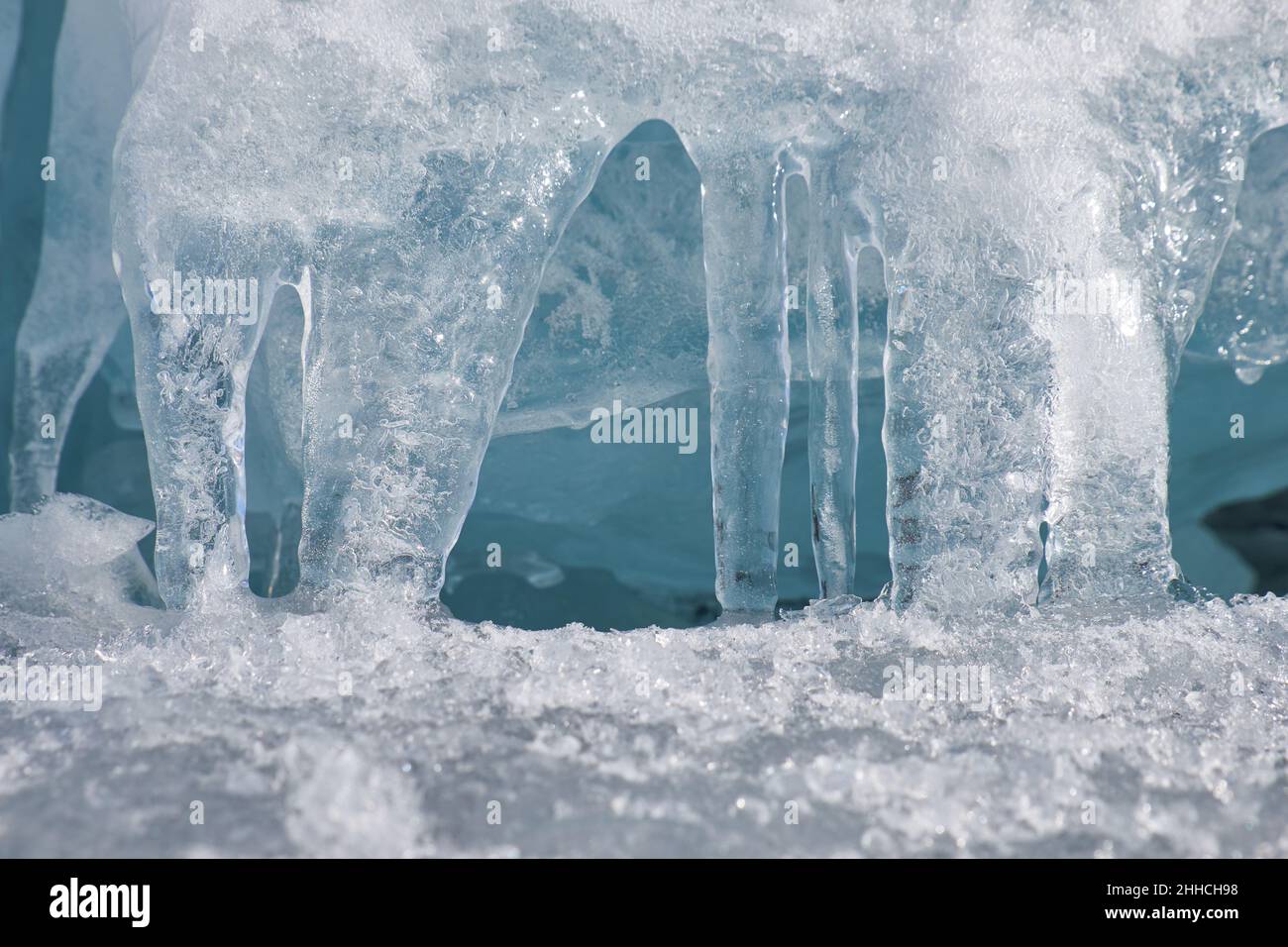 Icicles. Background of winter Ice texture Stock Photo - Alamy