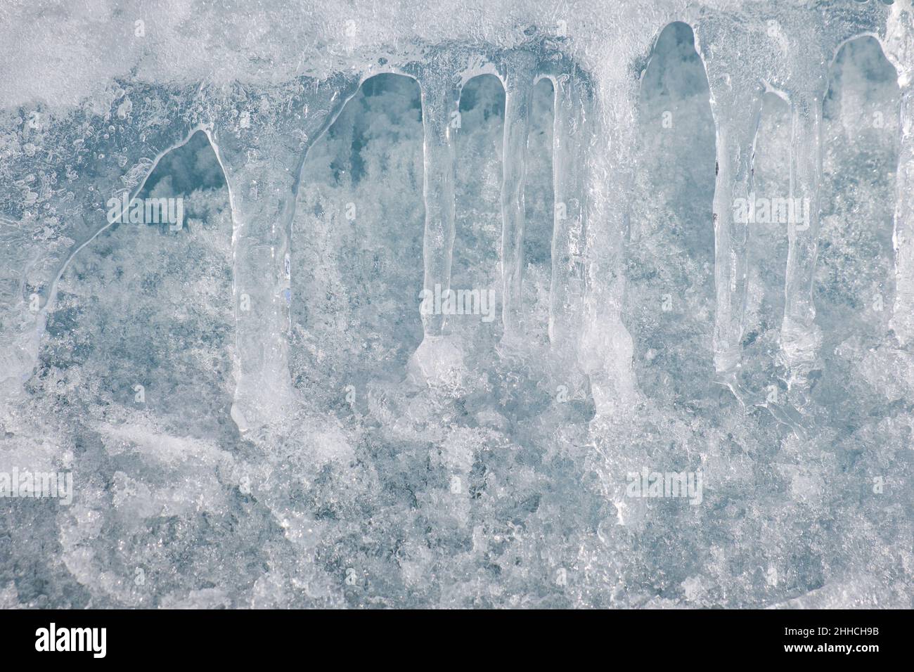 Icicles. Background of winter Ice texture Stock Photo - Alamy
