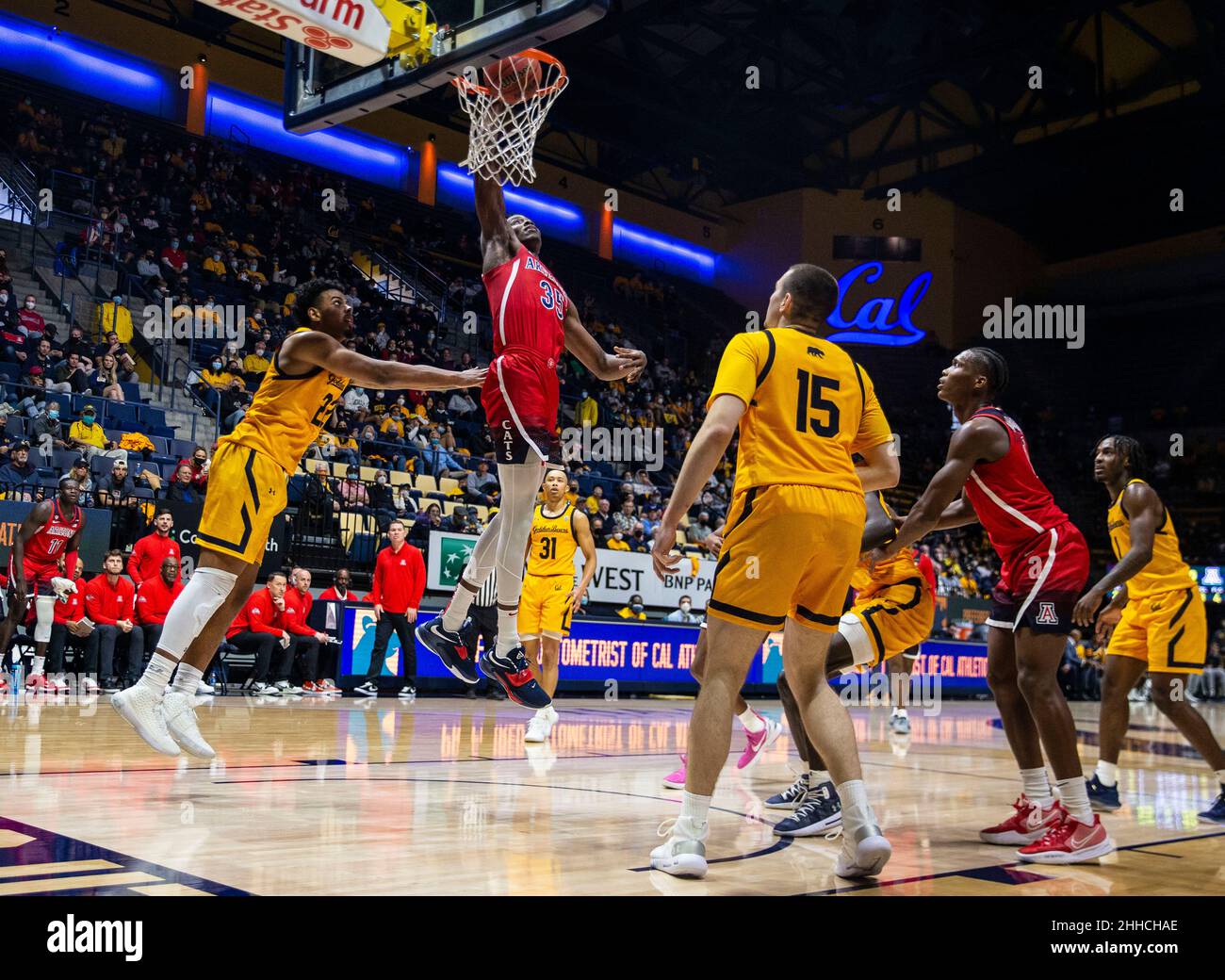 January 23 2022 Berkeley, CA U.S.A. Arizona center Christian Koloko (35 ...