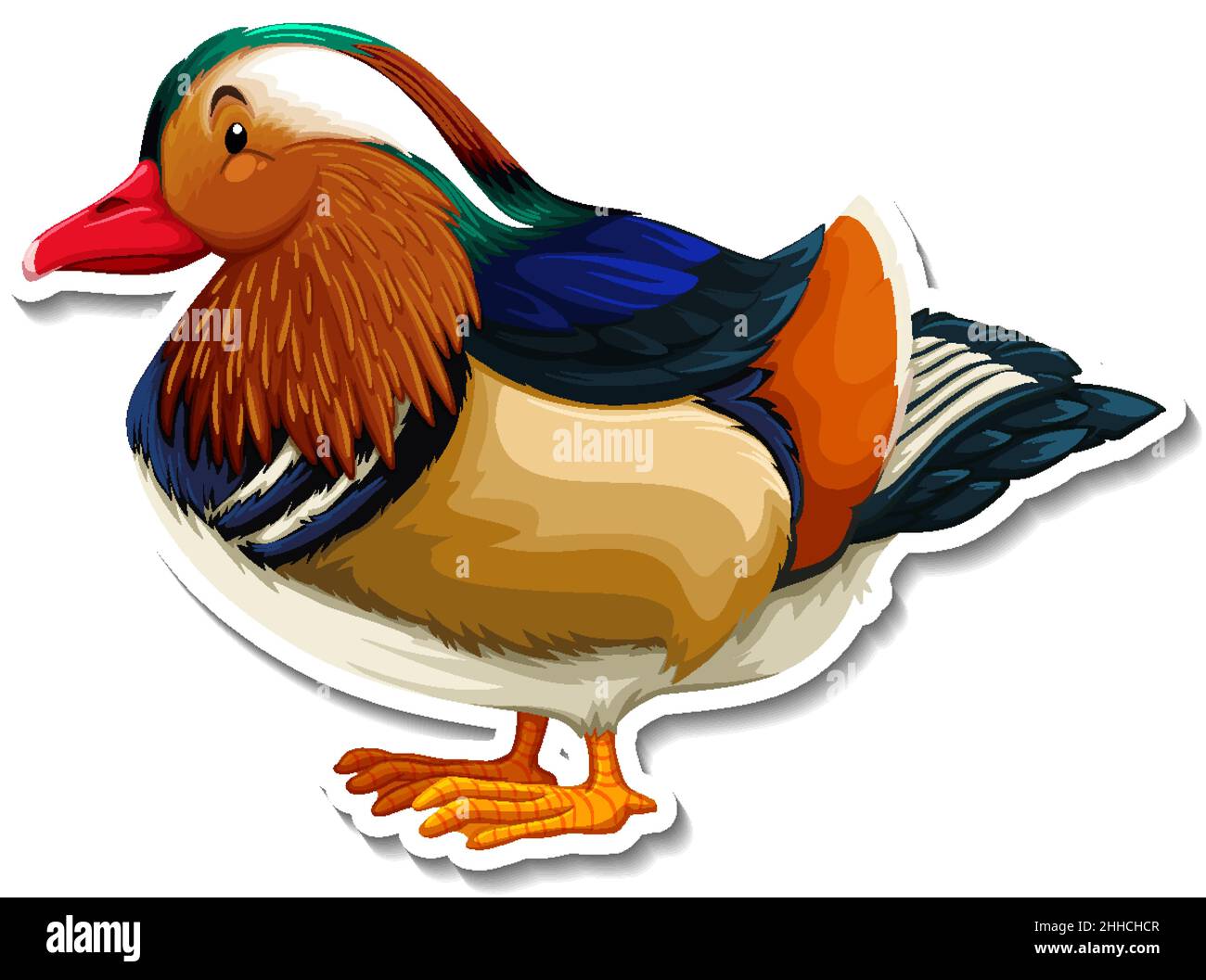 Bird teal animal cartoon sticker illustration Stock Vector Image & Art ...