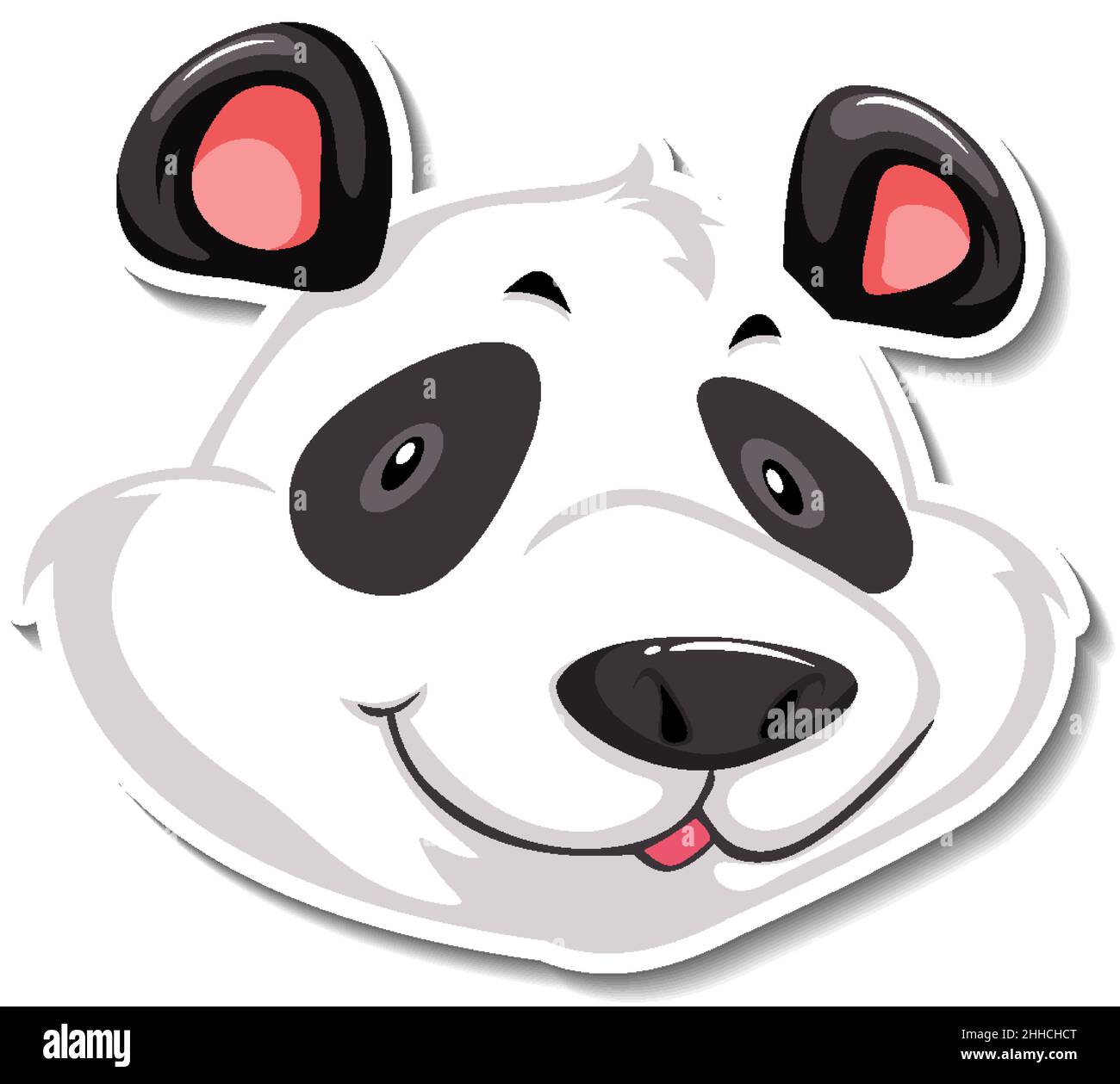 Head of Panda animal cartoon sticker illustration Stock Vector Image ...
