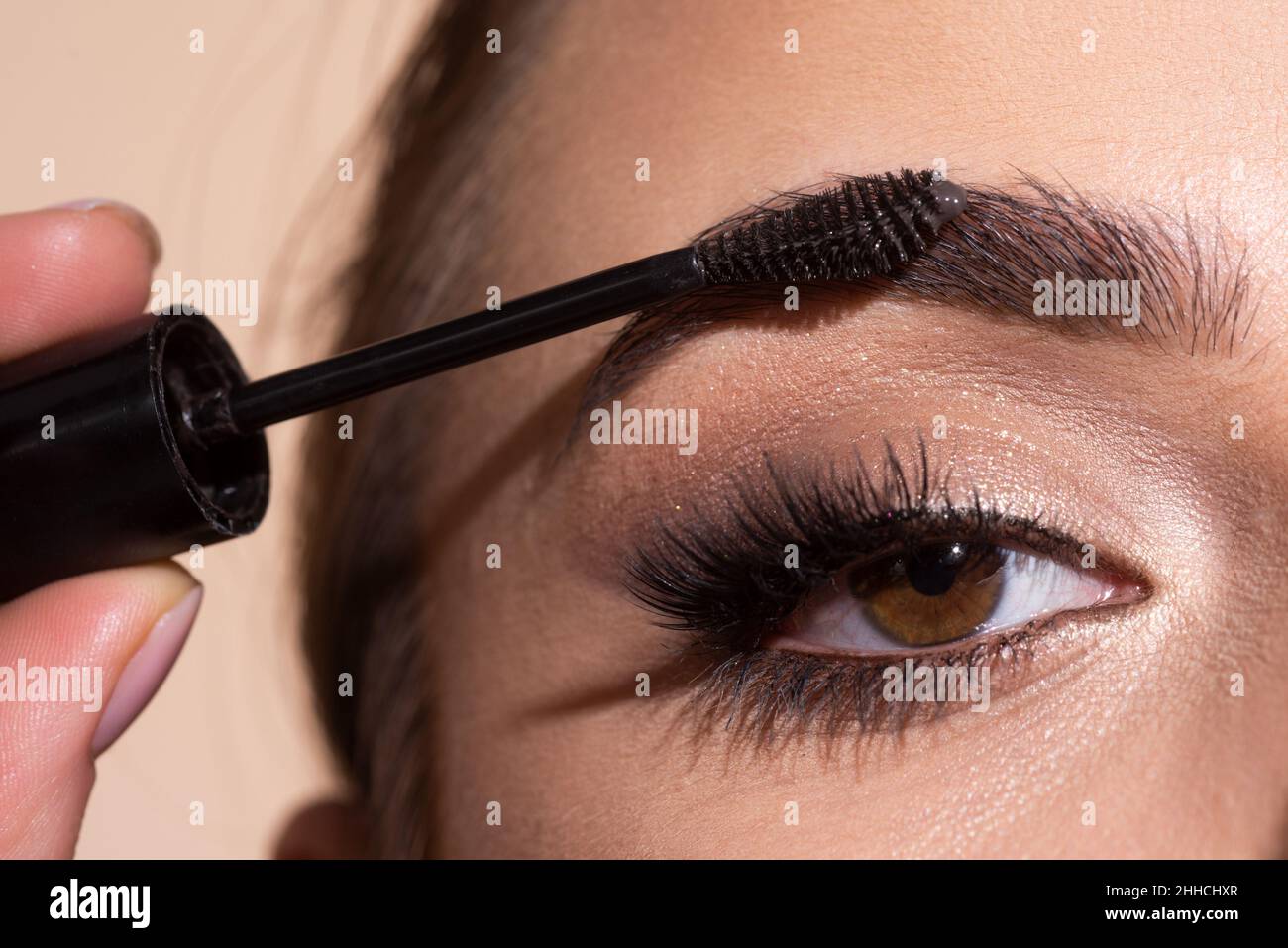 Modeling brows, gorgeous charming lady with beauty face, healthy clear ...