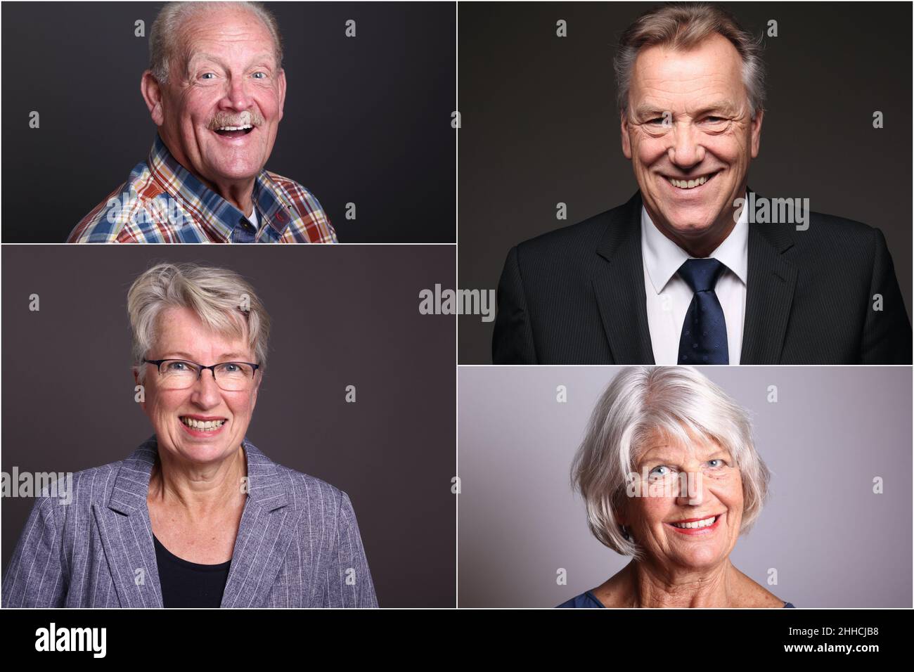 Beautiful happy older people in front of a background Stock Photo - Alamy
