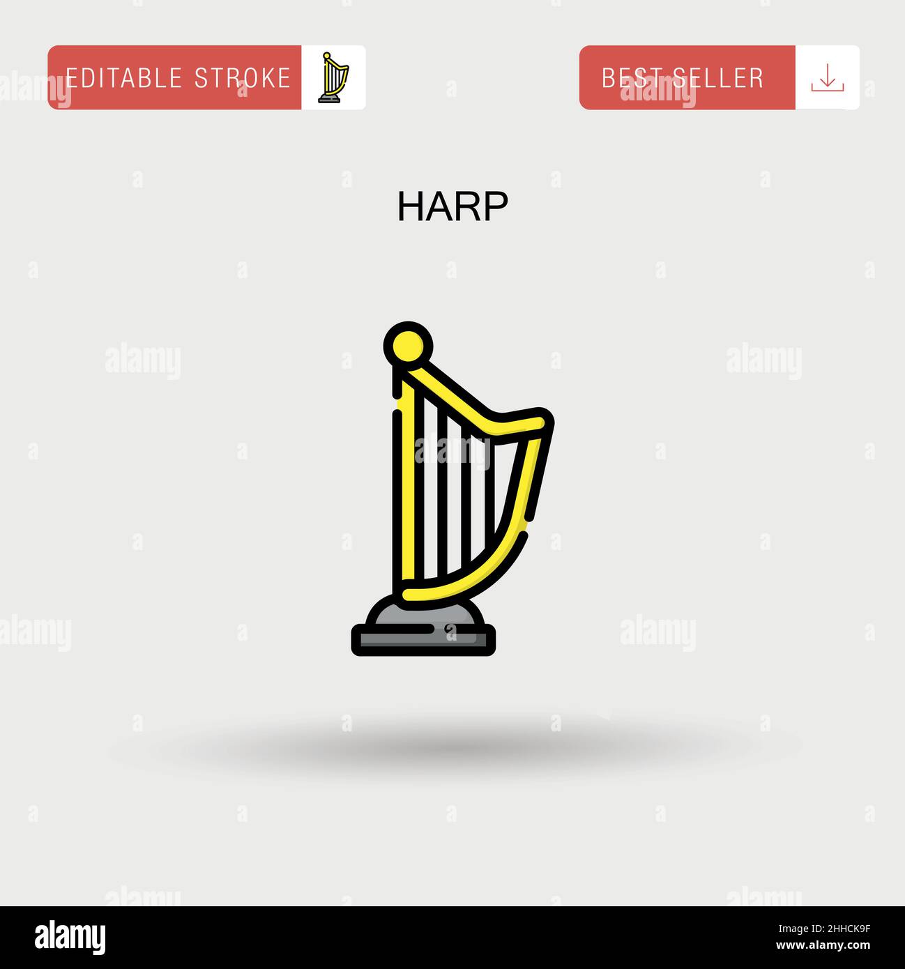 Harp isolated black background Stock Vector Images - Alamy
