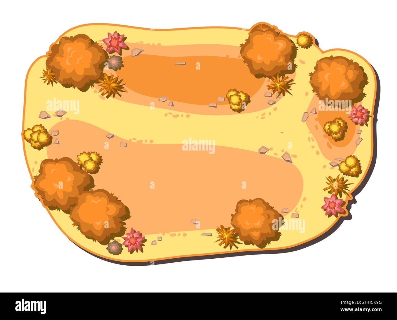 Island Autumn landscape top view. Scene with yellow and orange trees ...