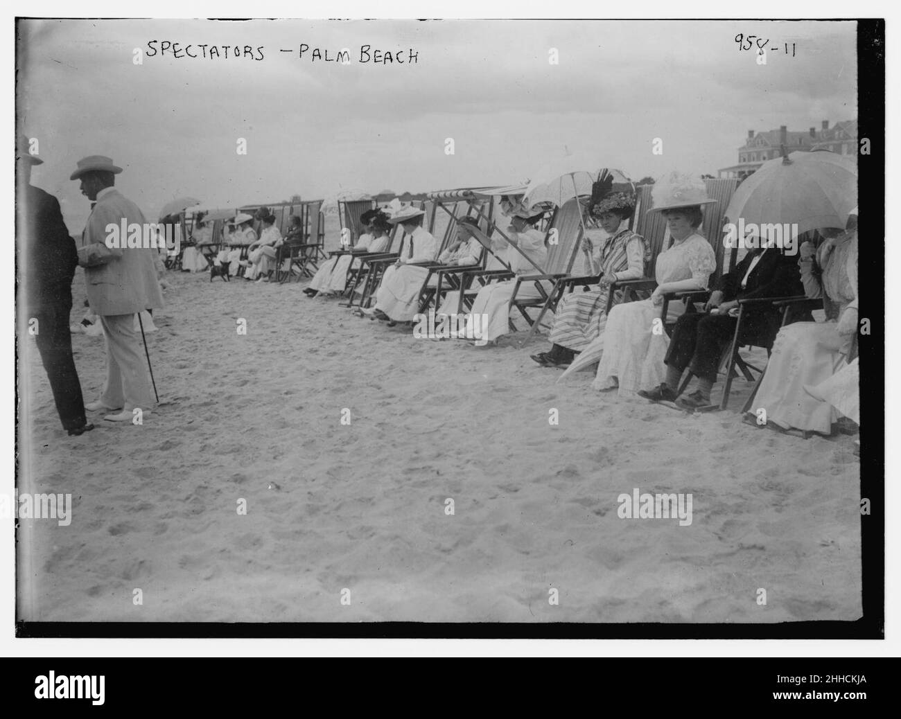 Spectators on beach for motor boat races, Palm Beach Stock Photo - Alamy