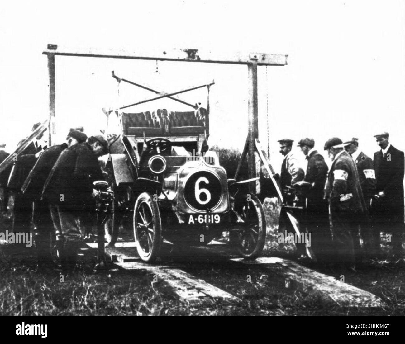 Speedwell car being weighed at 1905 Isle of Man TT Stock Photo - Alamy