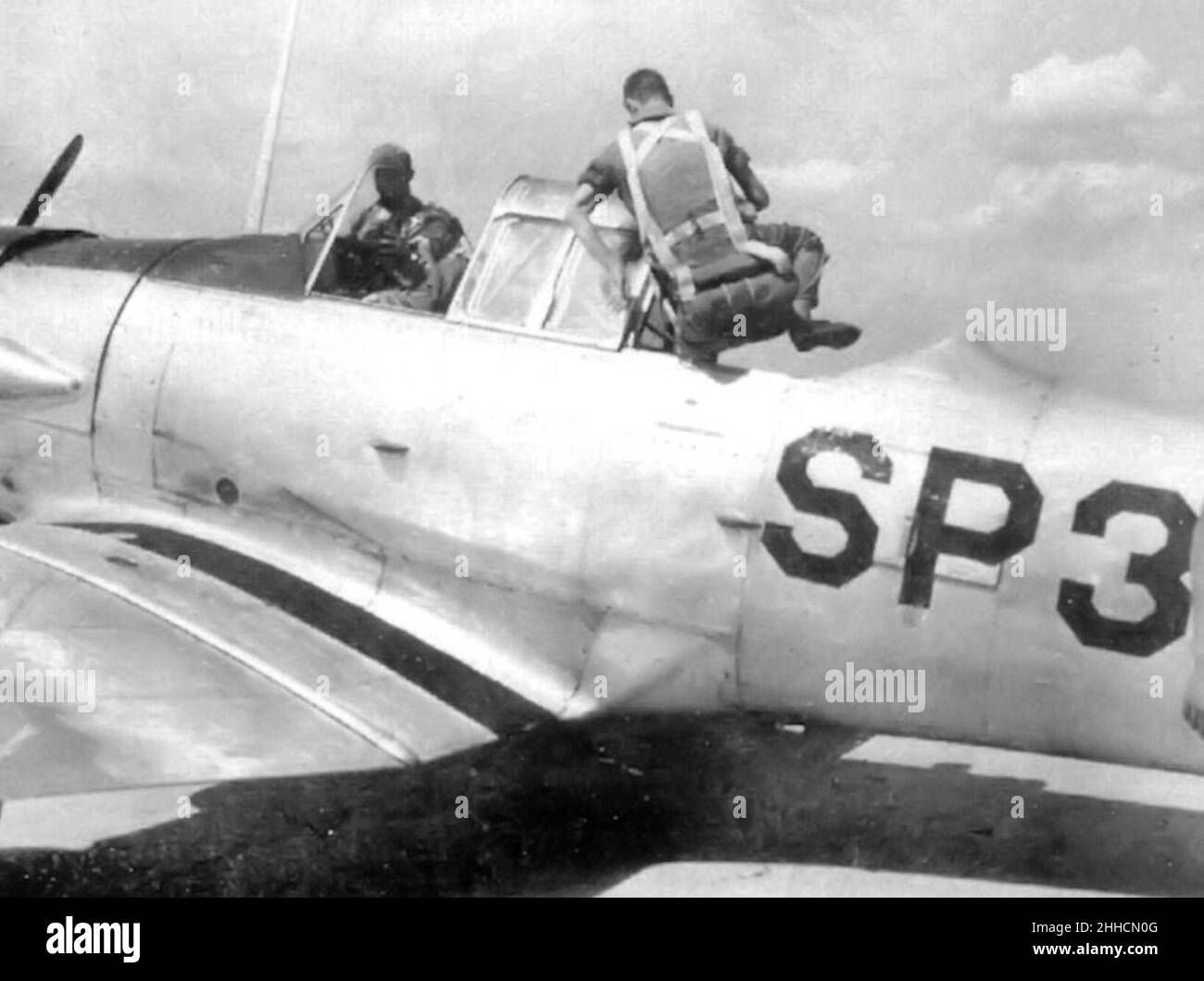 Spence Army Airfield - AT-6 Texan with student and instructor Stock ...