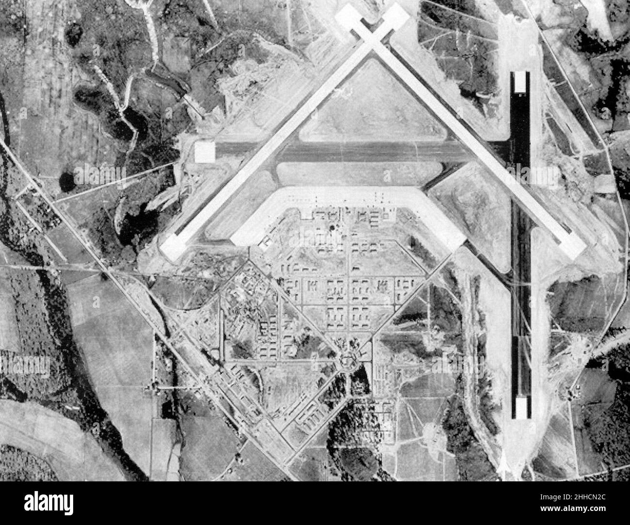 Spence Army Airfield -Vertical Aireal Photograph Stock Photo - Alamy